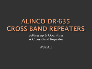 Alinco DR-635 Cross-band Repeater User Manual | Manualzz