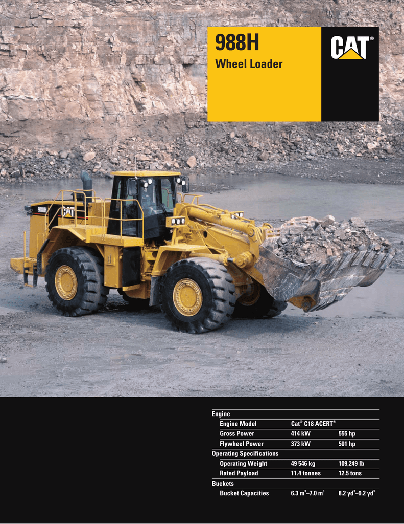Specalog for 988H Wheel Loader, AEHQ5618-01 | Manualzz