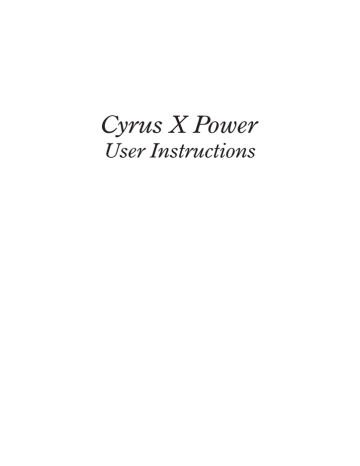 Cyrus SmartPower plus User Instructions | Manualzz