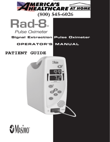 Rad-8 Pulse Oximeter Operator's Manual | Manualzz