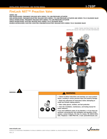 Victaulic FireLock NXT™ Preaction Valve Series 769 Installation Manual ...