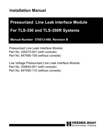 Veeder-Root PLLD Interface Module Installation Guide | Manualzz