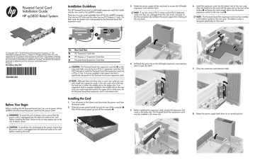 HP rp5800 Base Model Retail System Installation Guide | Manualzz