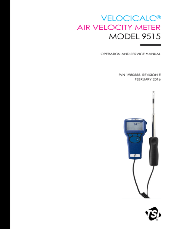 TSI 9515 Air Velocity Meter Operation and Service Manual | Manualzz