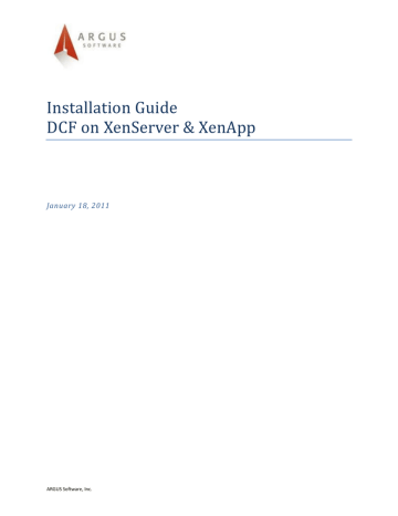 ARGUS DCF Installation Guide on XenServer & XenApp | Manualzz