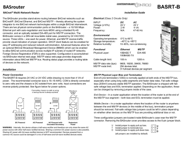 CONTEMPORARY CONTROLS BASrouter Installation manual | Manualzz