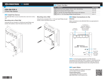 Crestron CEN-SW-POE-5 Guide | Manualzz