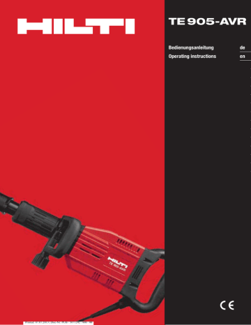 Hilti TE 905-AVR Operating Instruction | Manualzz