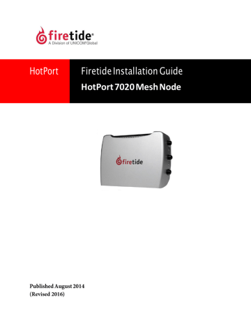 Firetide HotPort 7020 Mesh Node Installation Guide | Manualzz