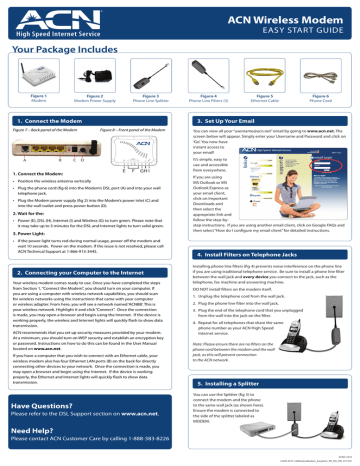 ACN Wireless Modem Easy Start Guide | Manualzz