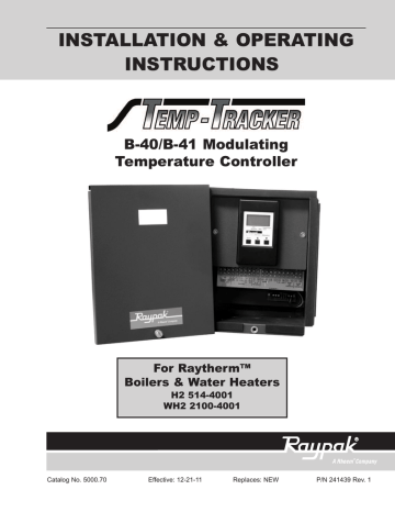 Raypak Temp-Tracker B-40/B-41 Modulating Temperature Controller manual | Manualzz