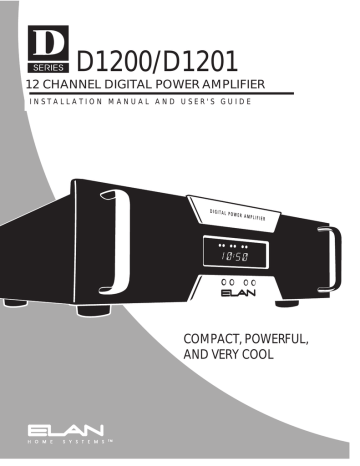 Elan D1201 Installation Manual And User's Manual | Manualzz