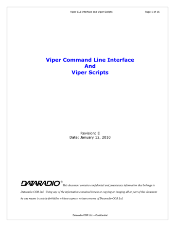 Viper User Manual - CLI Interface and Scripts | Manualzz