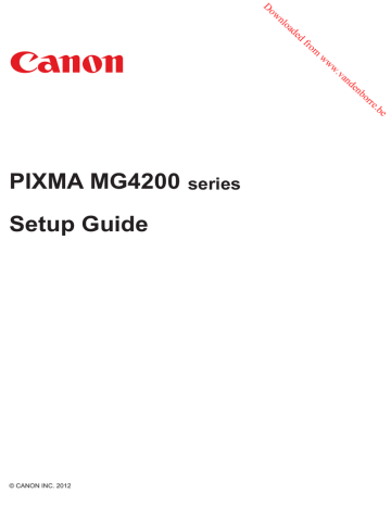 Canon PIXMA MG4200 series Setup Guide | Manualzz