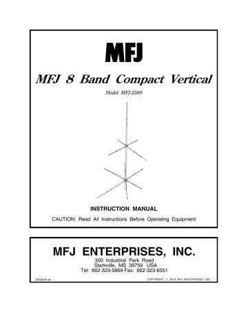 MFJ 2389 Instruction manual | Manualzz