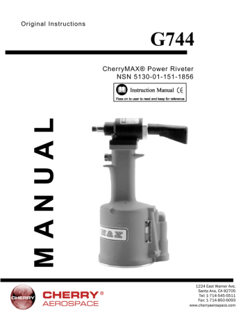 Cherry Aerospace G744 CherryMAX Power Riveter Installation Manual ...