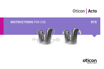 Oticon Acto - BTE Instructions For Use | Manualzz