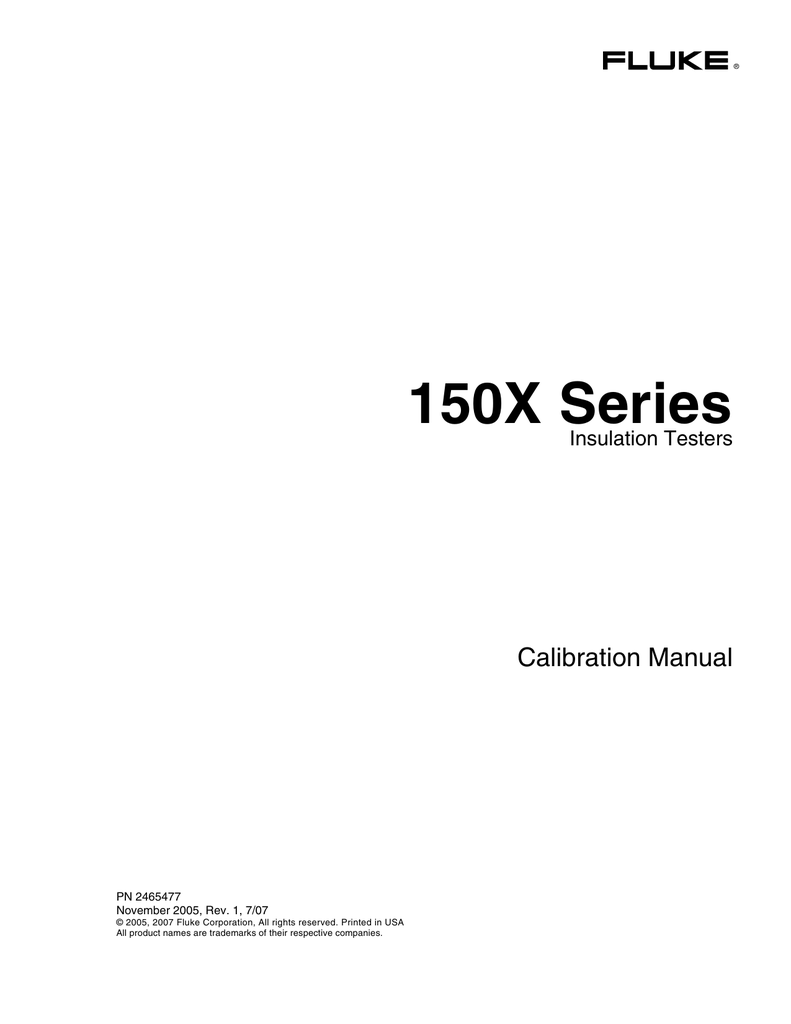 Fluke 150 Series Calibration Manual | Manualzz
