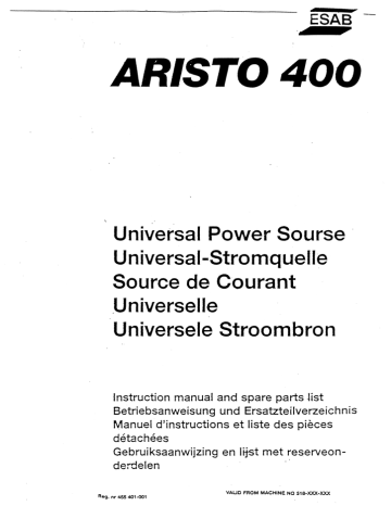 ESAB LUC 400 Instruction manual | Manualzz