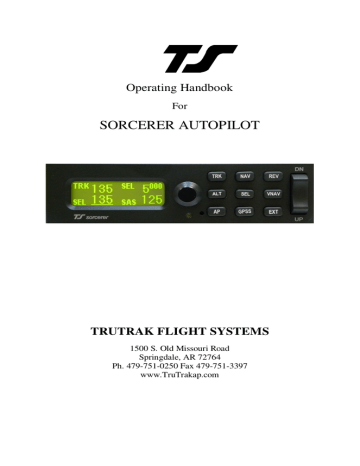 SORCERER AUTOPILOT Operating Handbook | Manualzz