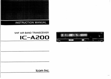 ICOM IC-A200 Owner Manual | Manualzz