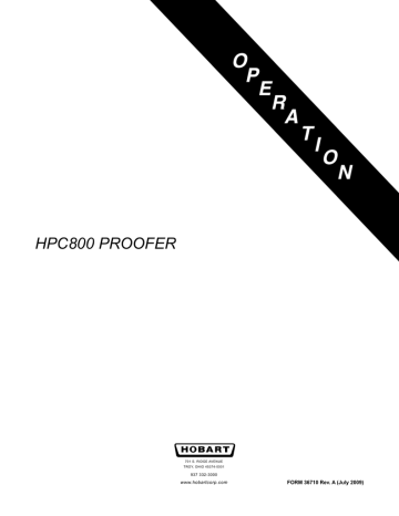 BAXTER HPC800 Proofer Operation Manual | Manualzz