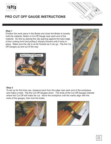 TAPCO Pro Cutoff Gauge Manual | Manualzz