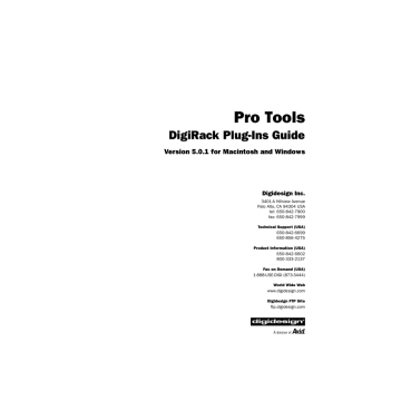 Digidesign DigiRack Audio Plug-Ins User Guide | Manualzz