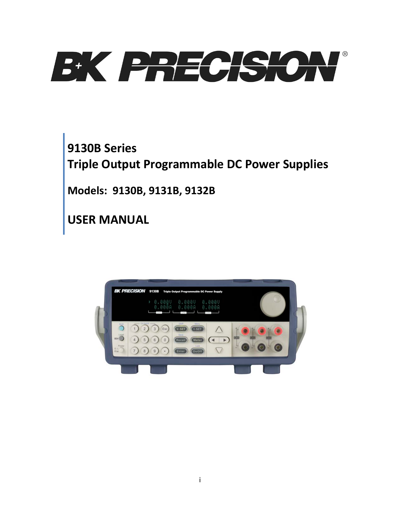 B&K Precision Model 9132B Triple Output Programmable DC Power Supplies 9130B Series manual ...