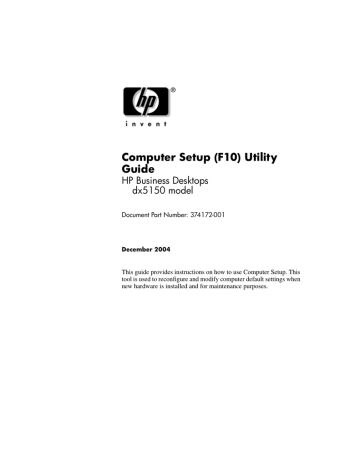 HP Desktop Computer dx5150 User Guide | Manualzz