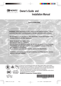 Noritz N-084M-ASME-NG - Installation manual, Service manual ...