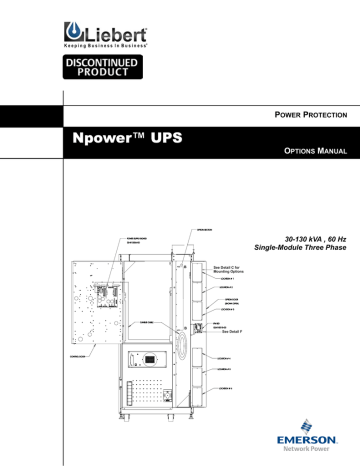 Liebert Npower 30-130 kVA, 60 Hz Options Manual | Manualzz