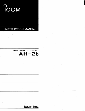 Icom AH-2b Instruction Manual | Manualzz