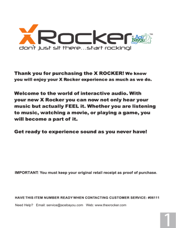 X Rocker Deluxe Recliner User Manual | Manualzz