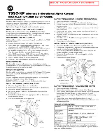 ADT TSSC KP Installation and Setup Guide | Manualzz