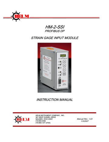 Helm HM-2-SSI Strain Gage Input Module Manual | Manualzz