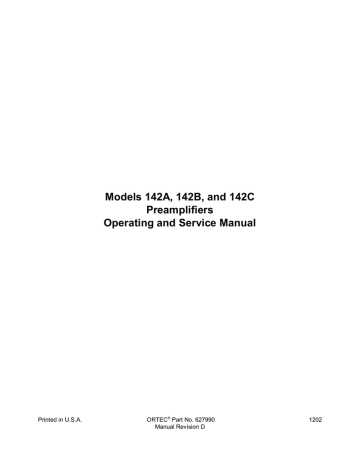 Ortec 142A/B/C Manual | Manualzz