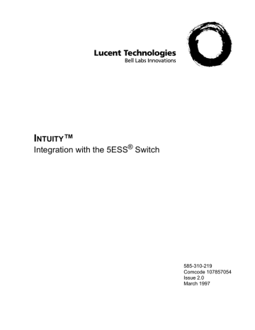 INTUITY Integration 5ESS Switch User Manual | Manualzz