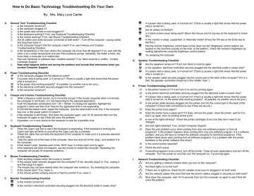 Basic Technology Troubleshooting Guide | Manualzz