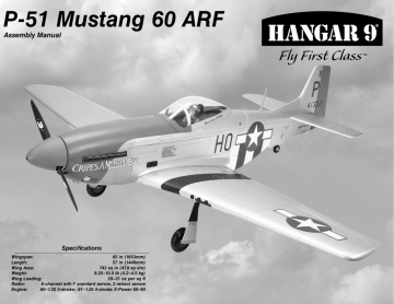 Hangar 9 P-51 Mustang 60 ARF Assembly Manual | Manualzz