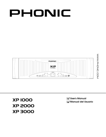 Phonic XP 3000, XP 2000, XP 1000 Manual de usuario | Manualzz