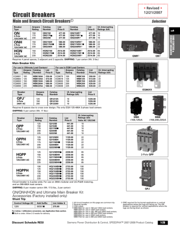 Murray 150 Amp Main Breaker Conversion Kit Specification | Manualzz