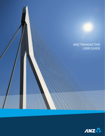 ANZ Transactive User Guide | Manualzz