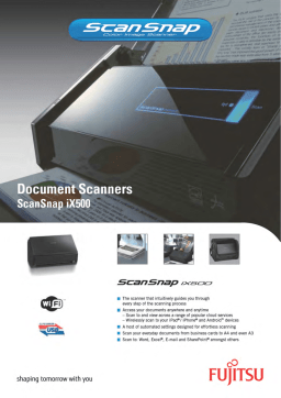 Fujitsu ScanSnap iX500 - User manual, Troubleshooting guide, Operating instructions
