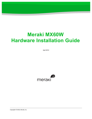 Meraki MX60W Hardware Installation Guide | Manualzz