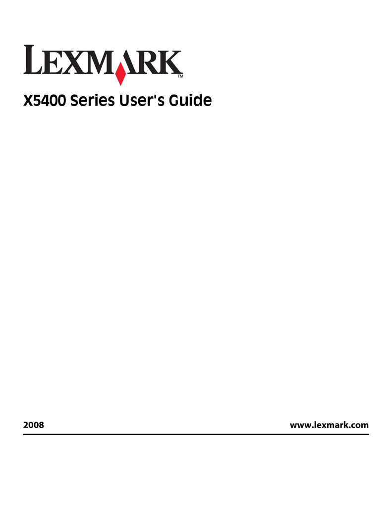 Lexmark X5400 Series User manual | Manualzz