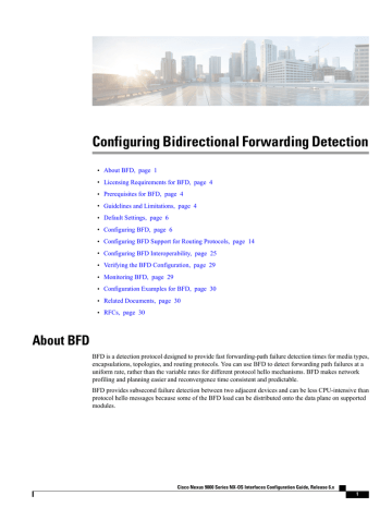 Cisco Nexus 9000 NX-OS Configuring Bidirectional Forwarding Detection | Manualzz