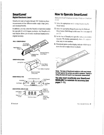 Digital Electronic Level PRO SmartLevel User Manual | Manualzz