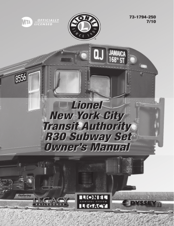 Lionel MTA R27 Subway Owner's Manual | Manualzz