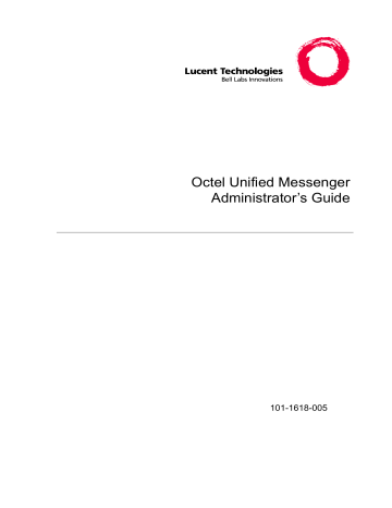 Octel Unified Messenger Administrator’s Guide | Manualzz